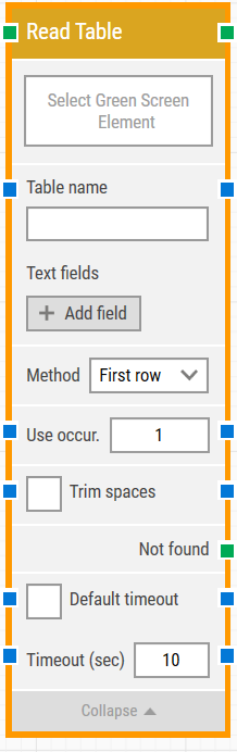 Read Table | Green Screen Building Blocks | Leapwork Documentation